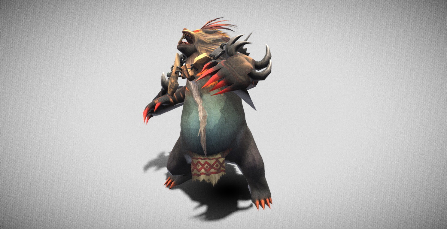 ArtStation - Dungeon Fantasy Monster - Red-haired Bear | Game Assets