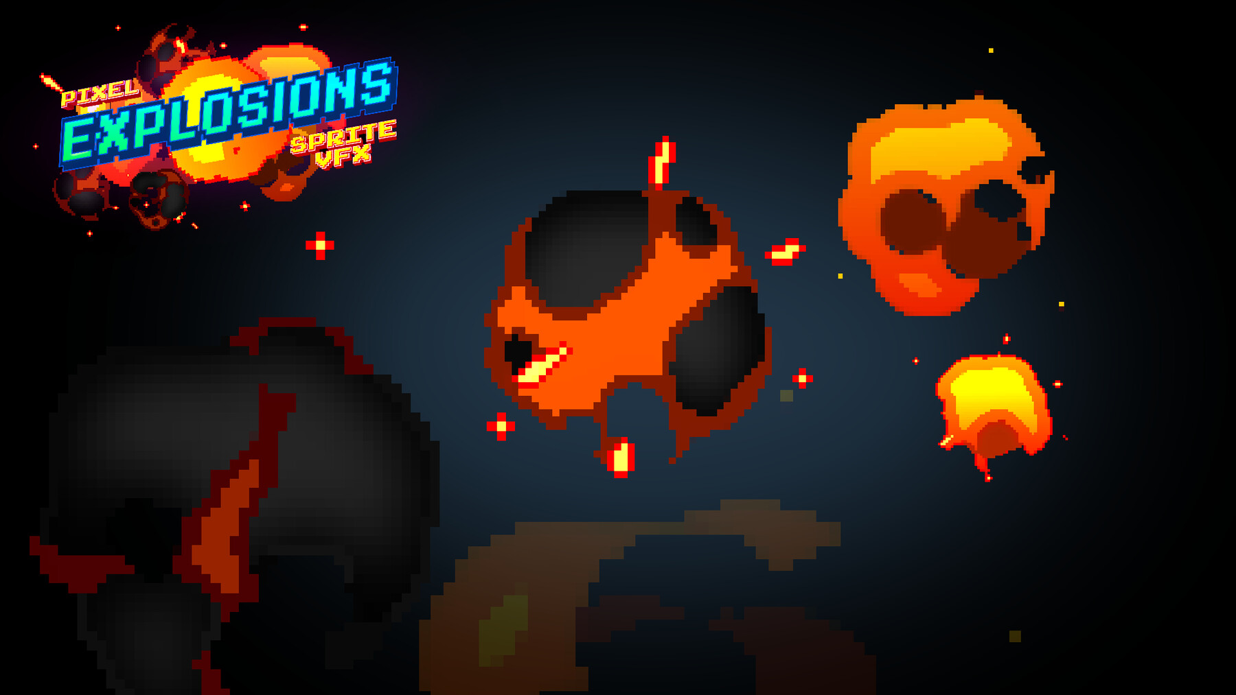 ArtStation - Pixel explosions sprite effects pack | Game Assets