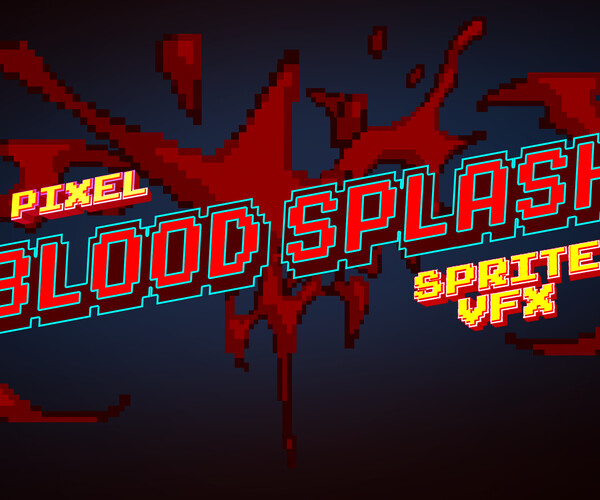 ArtStation - 10 Pixel Blood splash sprite effects | Game Assets