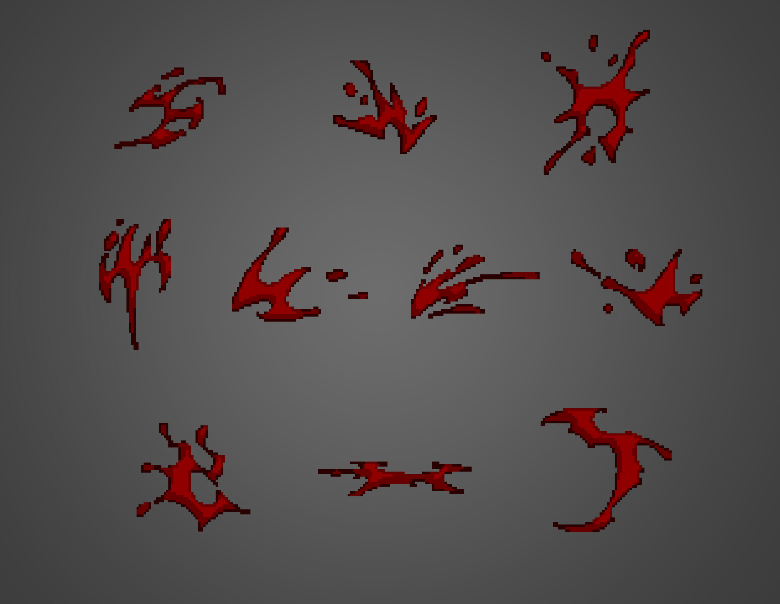 ArtStation - 10 Pixel Blood splash sprite effects | Game Assets