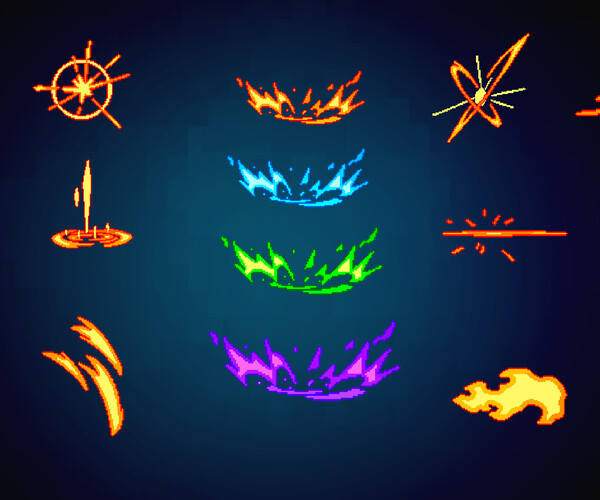ArtStation - 25 Pixel Sprite effects | Game Assets