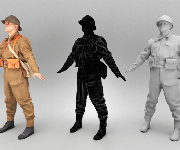 ArtStation - French infantryman ready for animation 360 | Game Assets