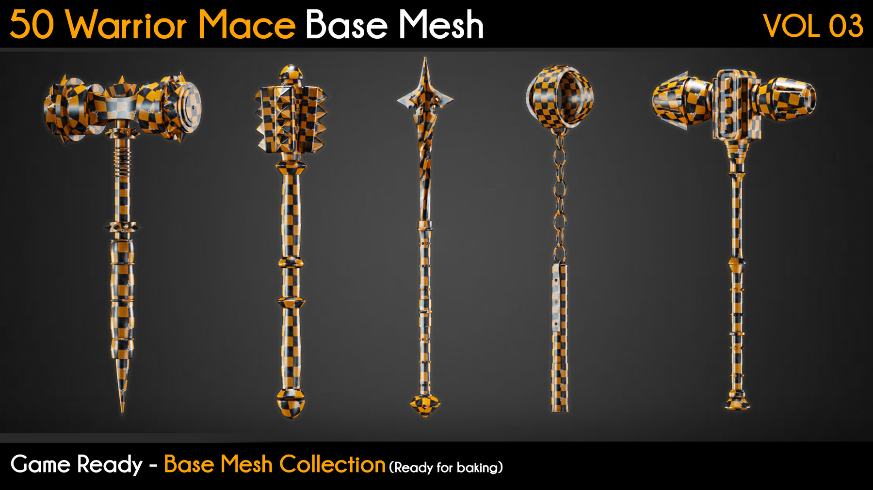 ArtStation - 50 Warrior Mace Base Mesh - VOL 03 ( Game Ready ) | Game Assets