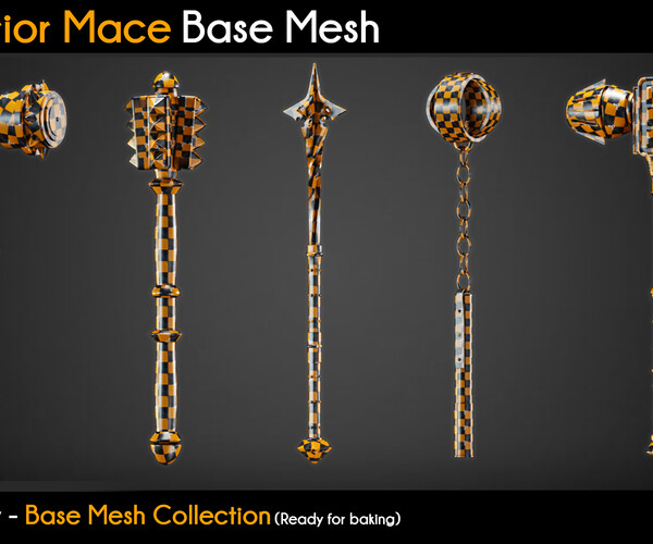 ArtStation - 50 Warrior Mace Base Mesh - VOL 03 ( Game Ready ) | Game ...