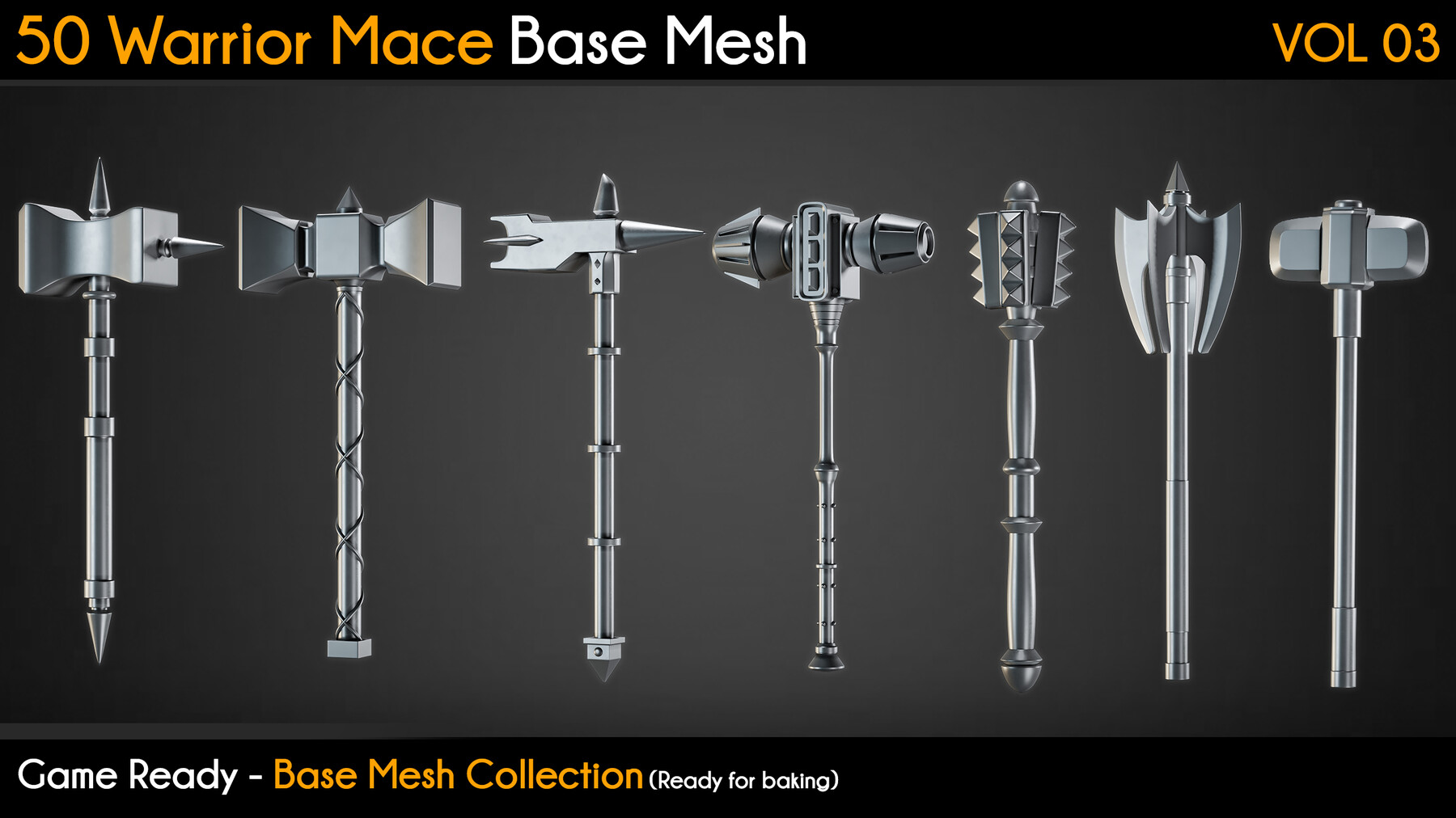 ArtStation - 50 Warrior Mace Base Mesh - VOL 03 ( Game Ready ) | Game ...
