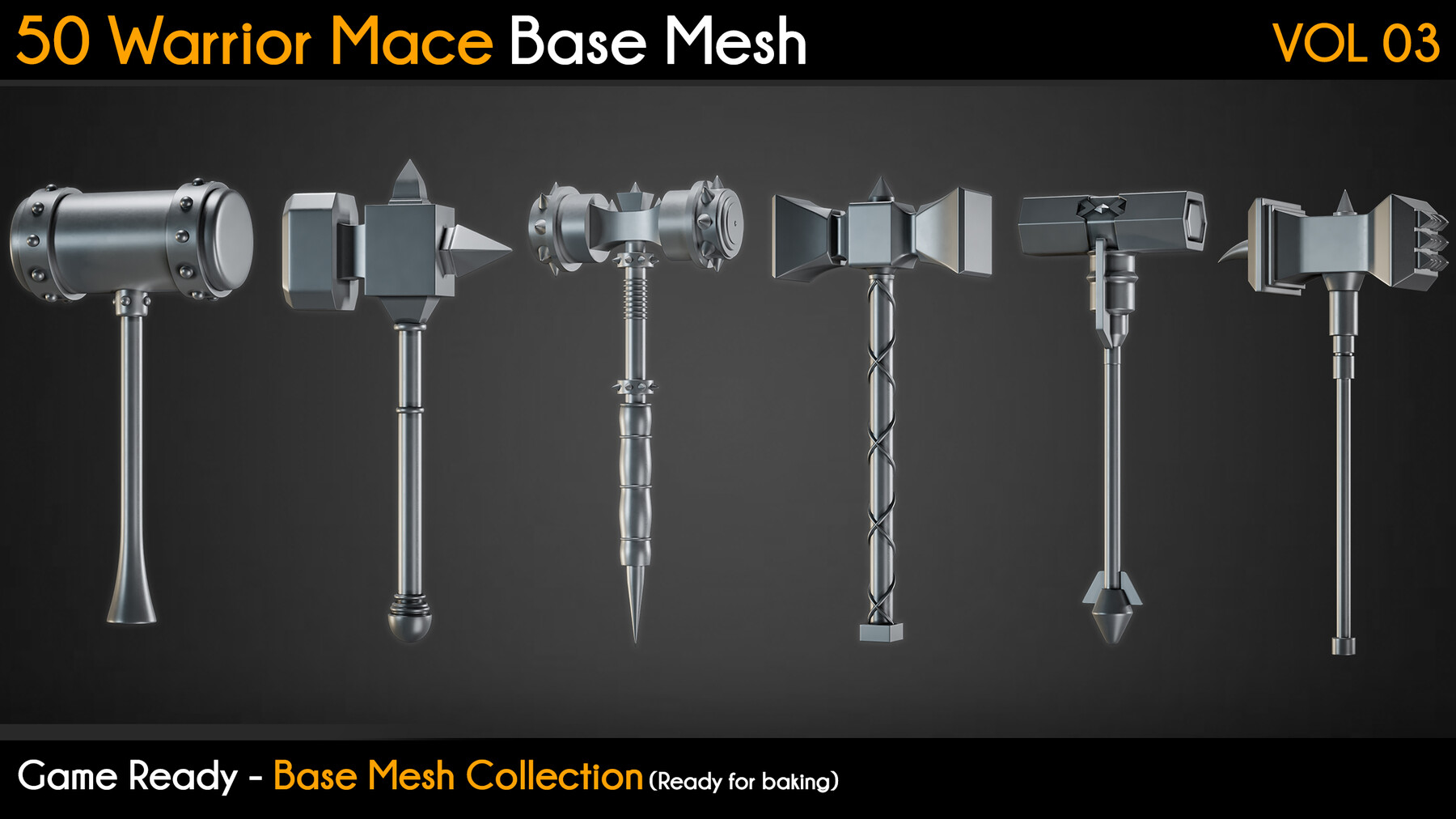 ArtStation - 50 Warrior Mace Base Mesh - VOL 03 ( Game Ready ) | Game ...
