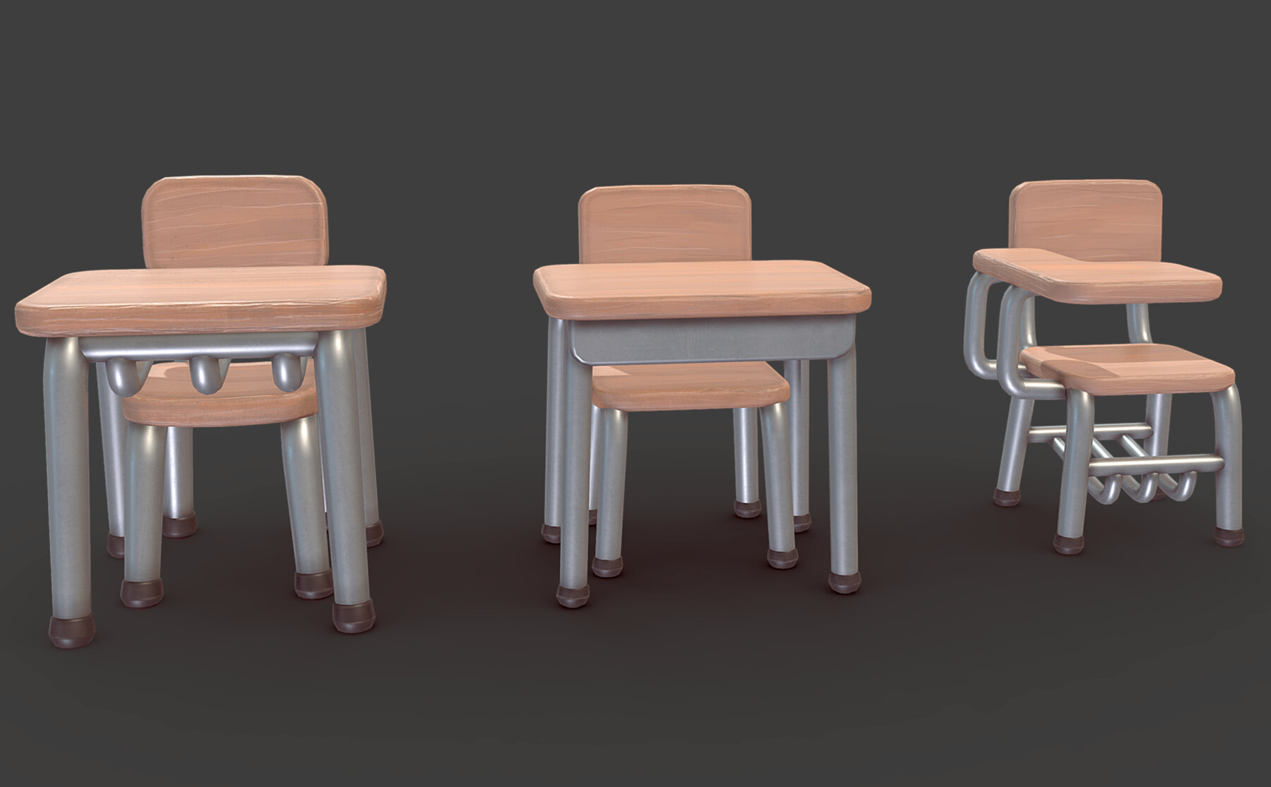 ArtStation - Cartoon School Desk | Game Assets