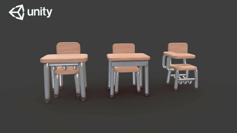 ArtStation - School Desk | Game Assets