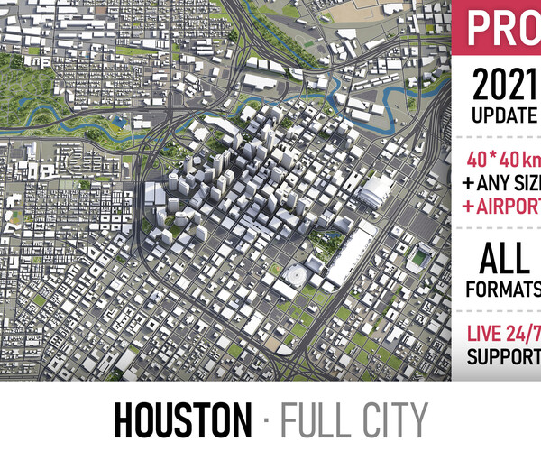 ArtStation - Houston - 3D city model | Resources