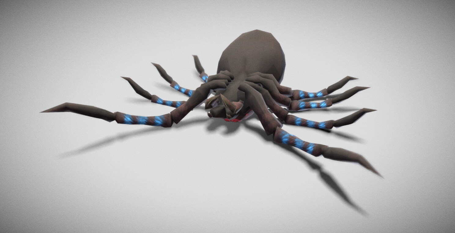 ArtStation - Dungeon Fantasy Monster - Blue Web Spider | Game Assets