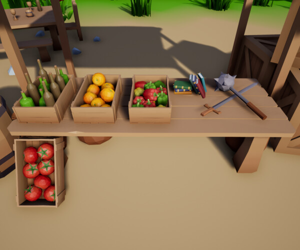 ArtStation - Low Poly Market | Game Assets