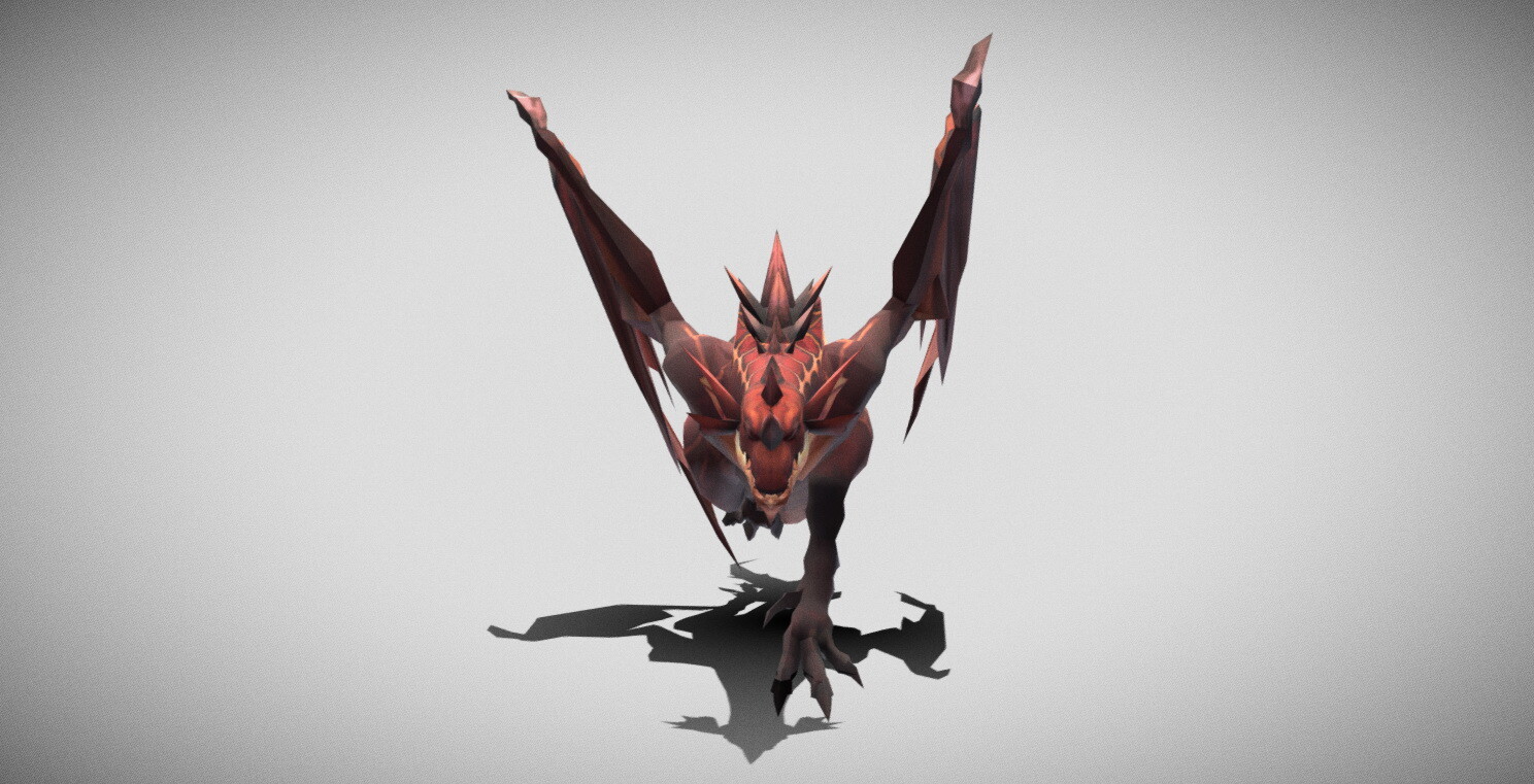 ArtStation - Dungeon Fantasy Monster - Red Dragon | Game Assets