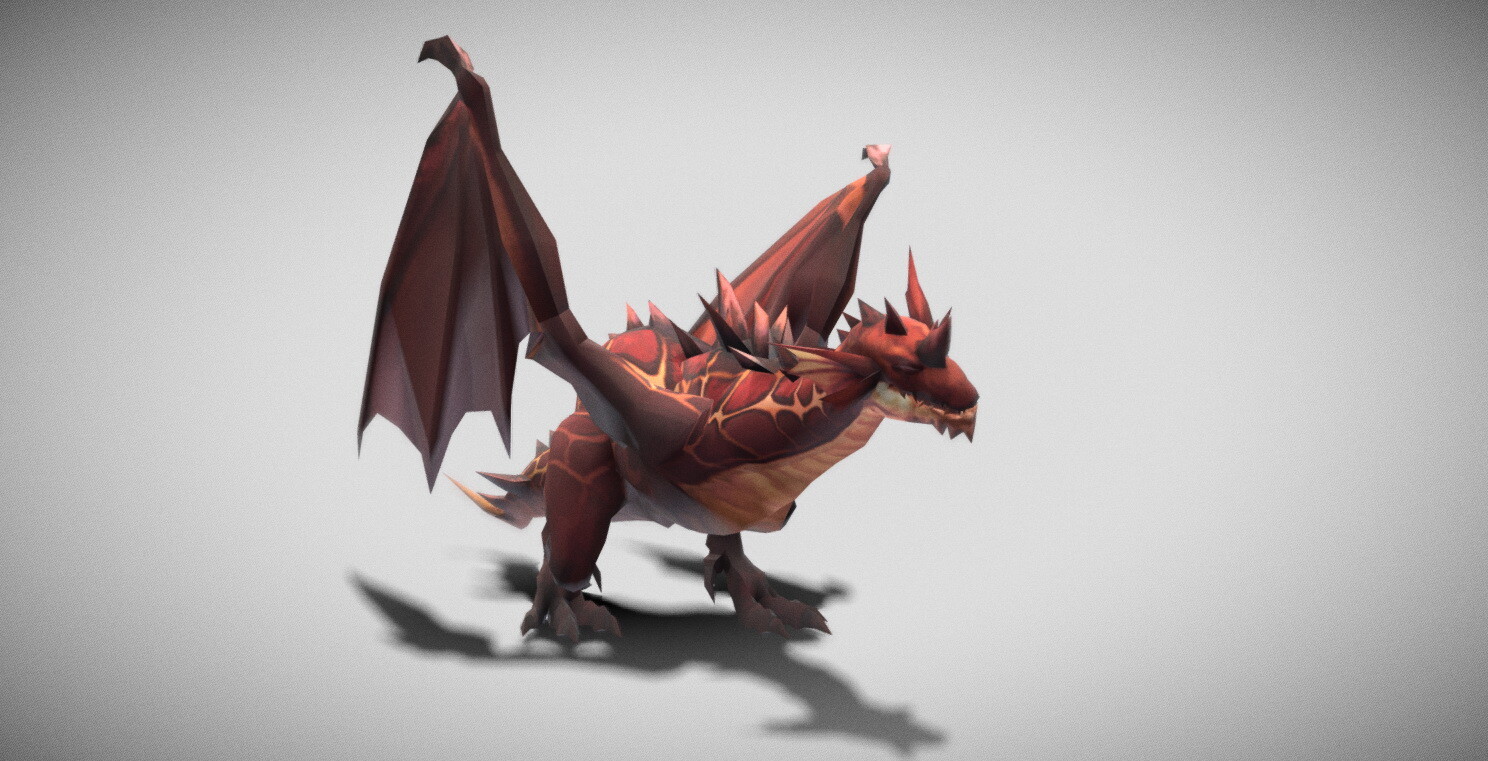 ArtStation - Dungeon Fantasy Monster - Red Dragon | Game Assets