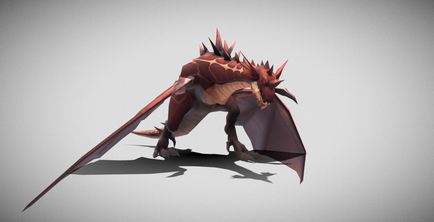 ArtStation - Dungeon Fantasy Monster - Red Dragon | Game Assets