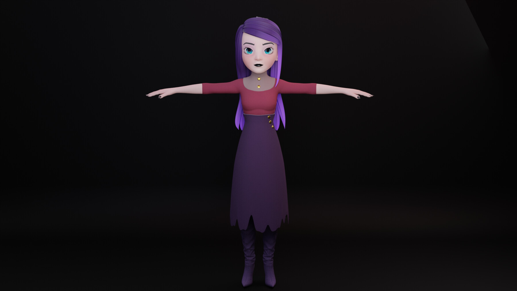 ArtStation - Cartoon Vampire Girl- FULLY RIIGGED | Game Assets