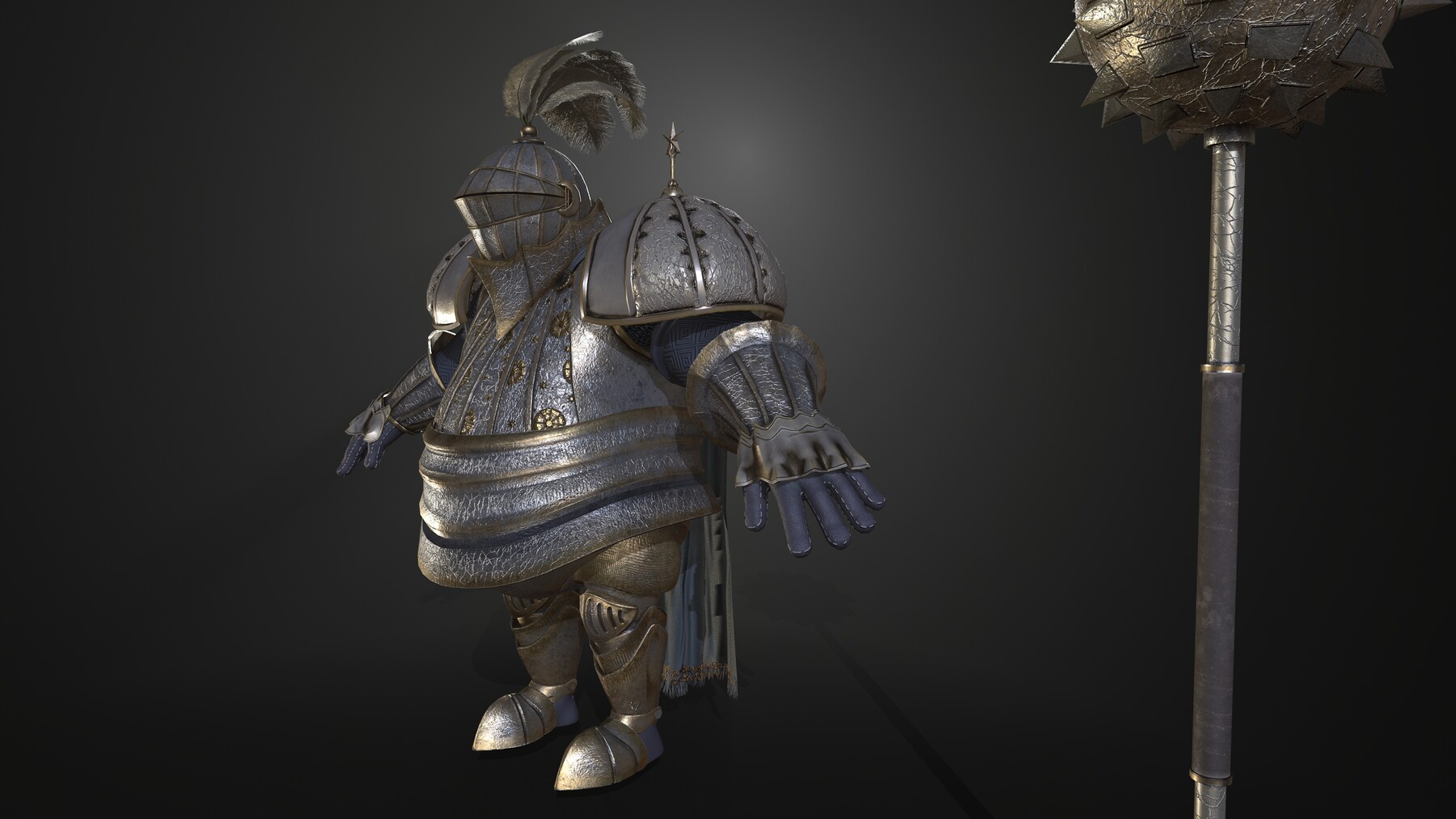 ArtStation - Rottund knight Low-poly 3D model | Game Assets