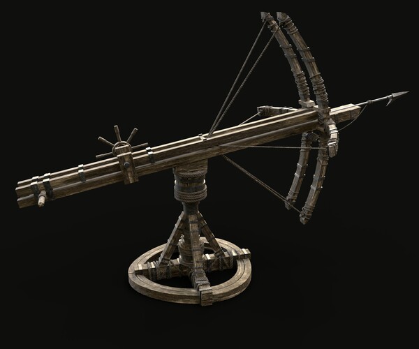 ArtStation - BALLISTA HARPOON LAUNCHER MEDIEVAL SIEGE ENGINE PACK ...