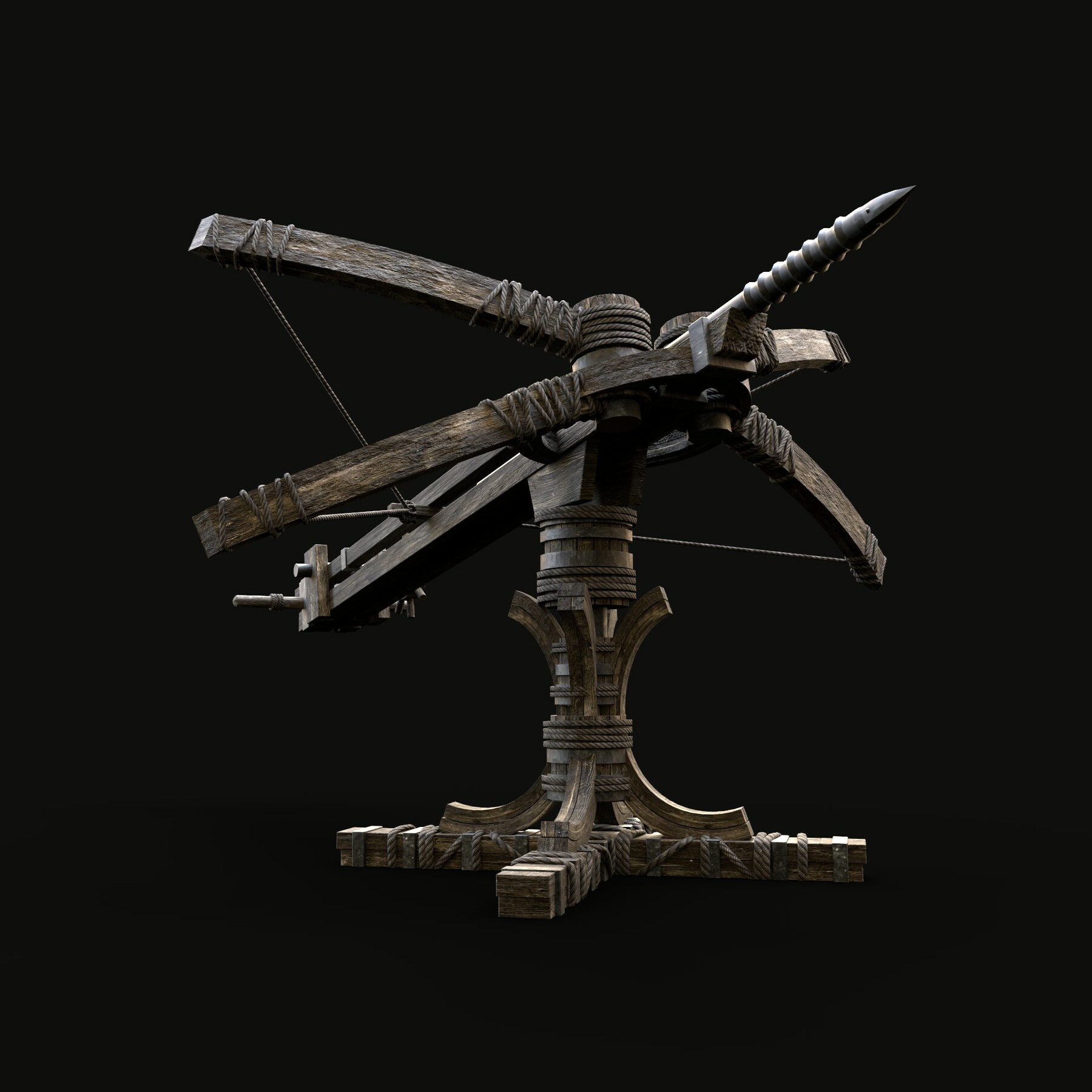 ArtStation - BALLISTA HARPOON LAUNCHER MEDIEVAL SIEGE ENGINE PACK ...