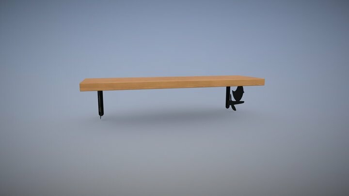 ArtStation - Wooden Wall Shelf with Bird Decoration | Resources