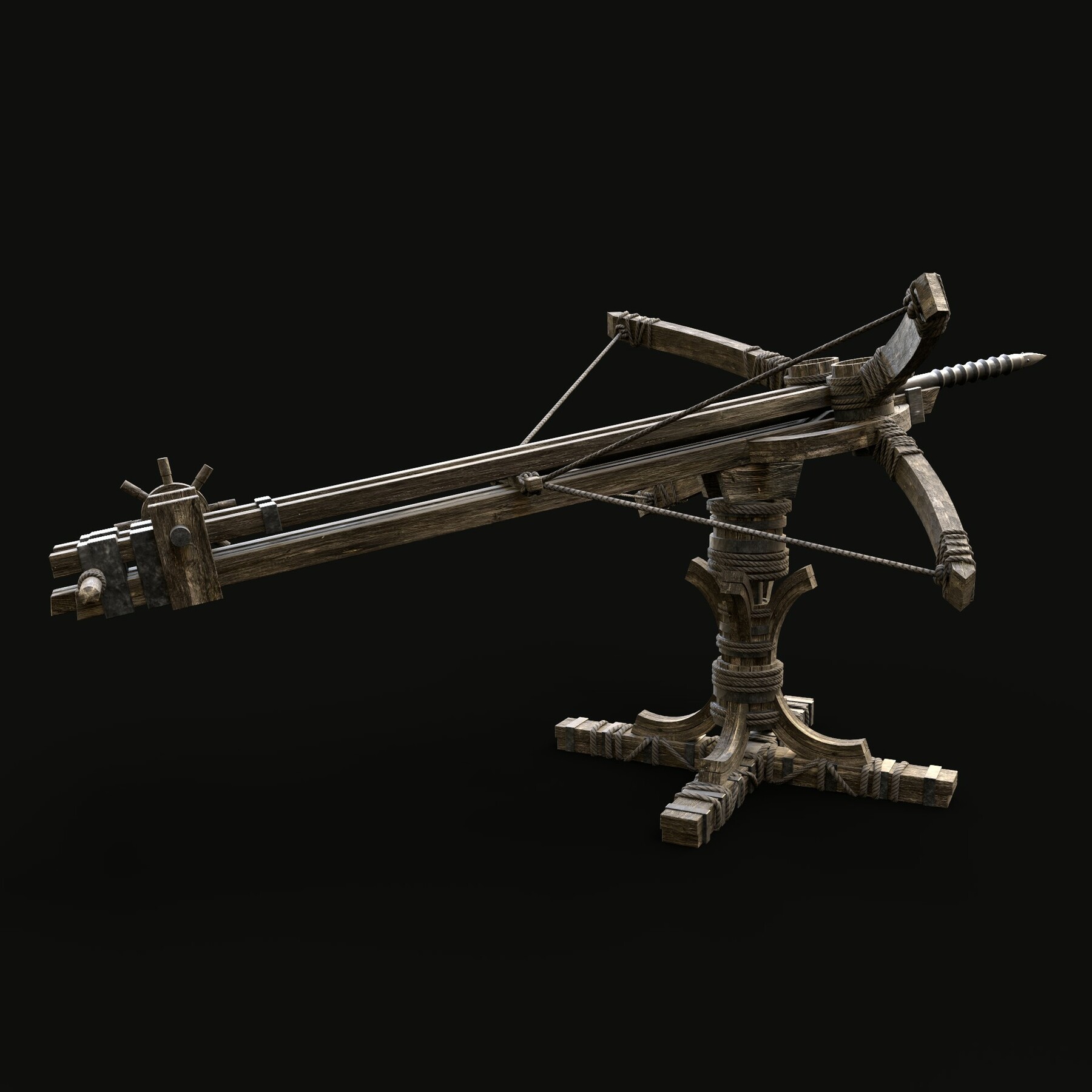 ArtStation - BALLISTA PROJECTILE LAUNCHER WAR MACHINE MEDIEVAL SIEGE ...