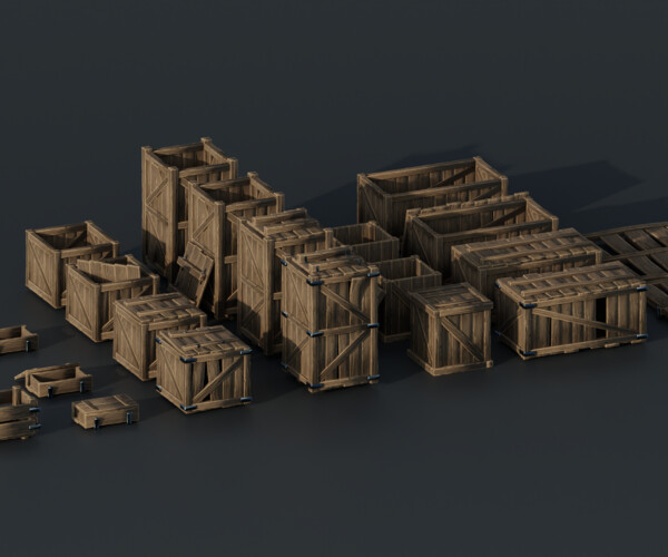 ArtStation - Stylized Wooden Crates Bundle | Game Assets