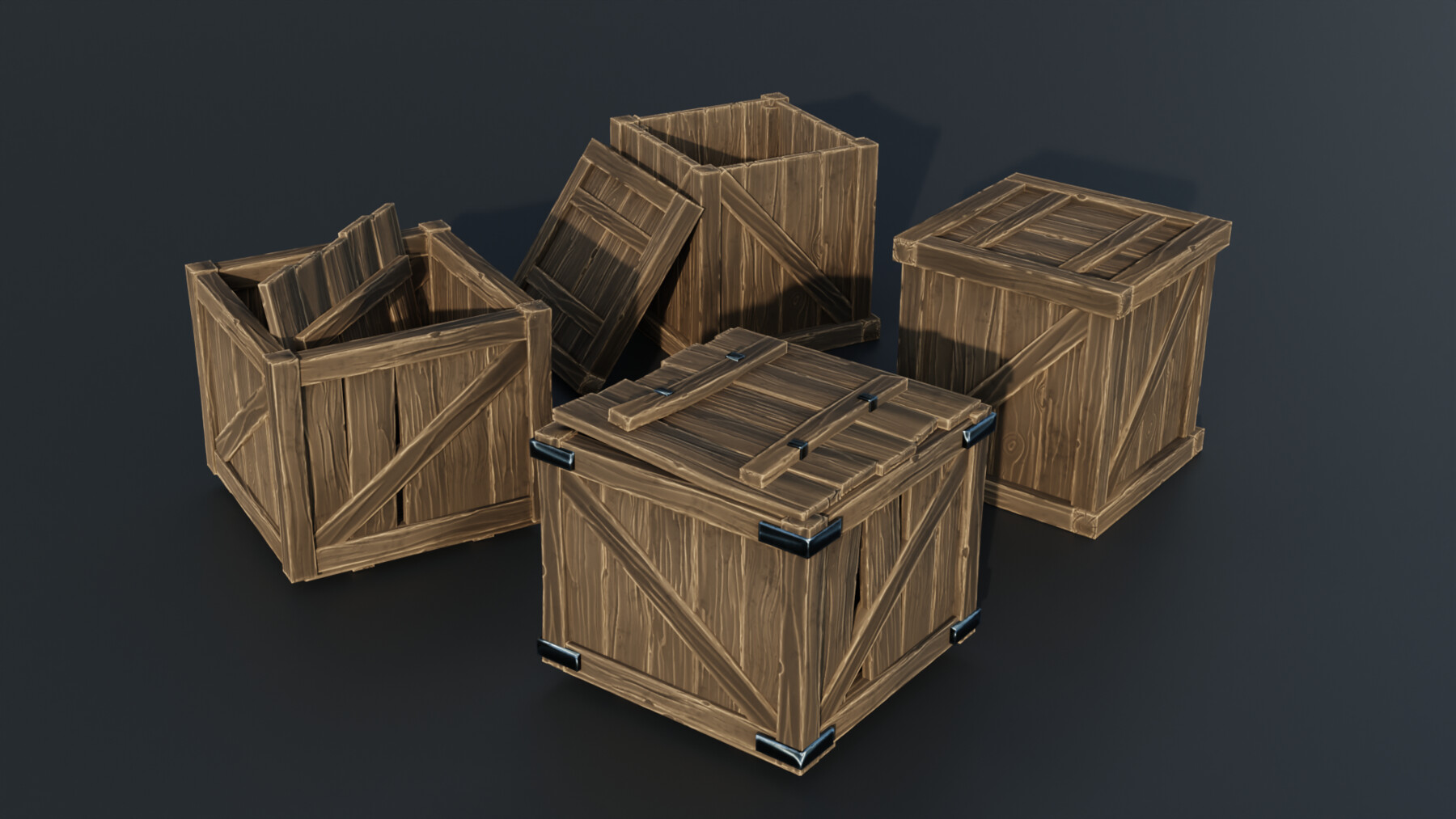 ArtStation - Stylized Wooden Crates Bundle | Game Assets