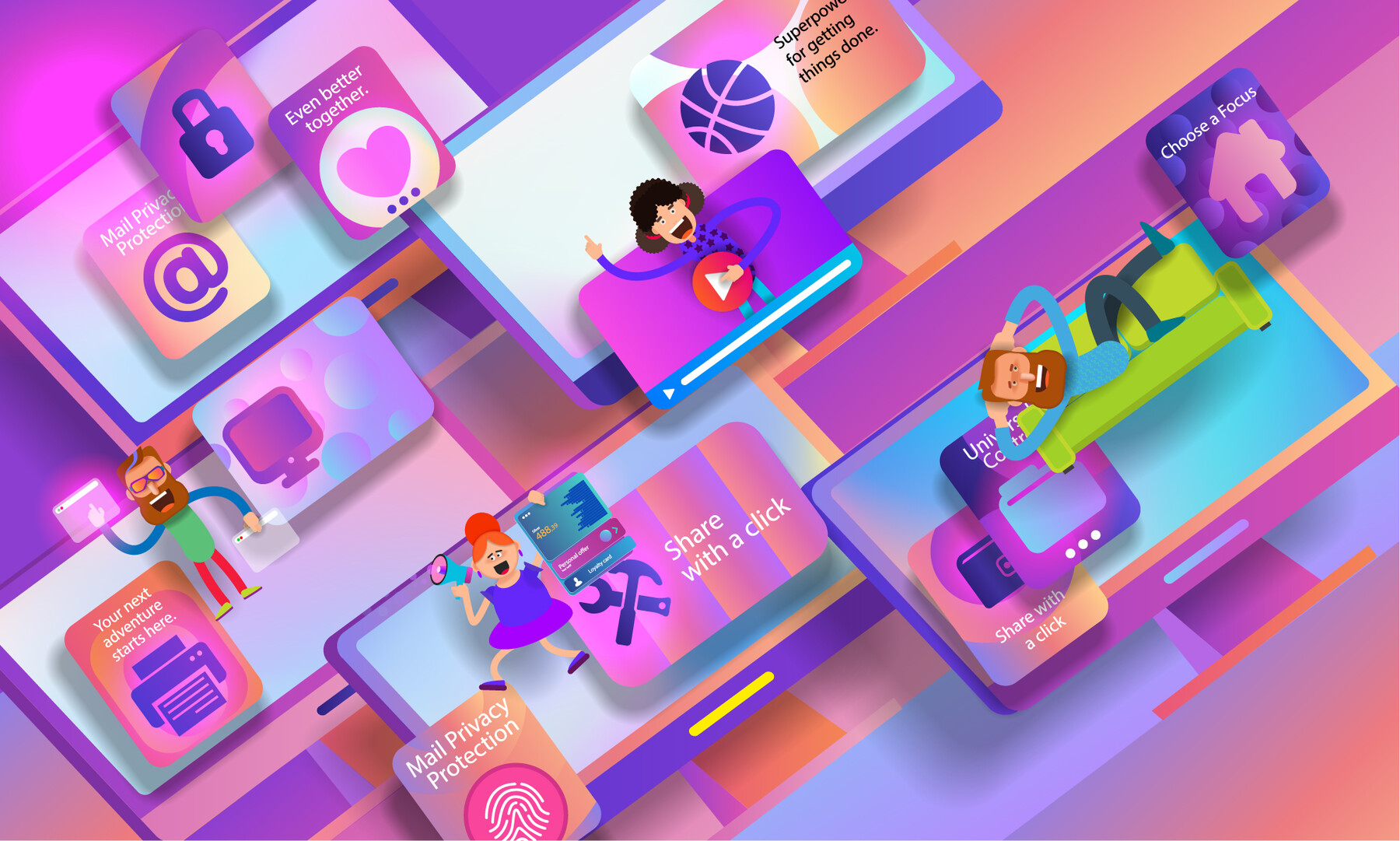 ArtStation - Office desktop computer screens and interfaces with ...