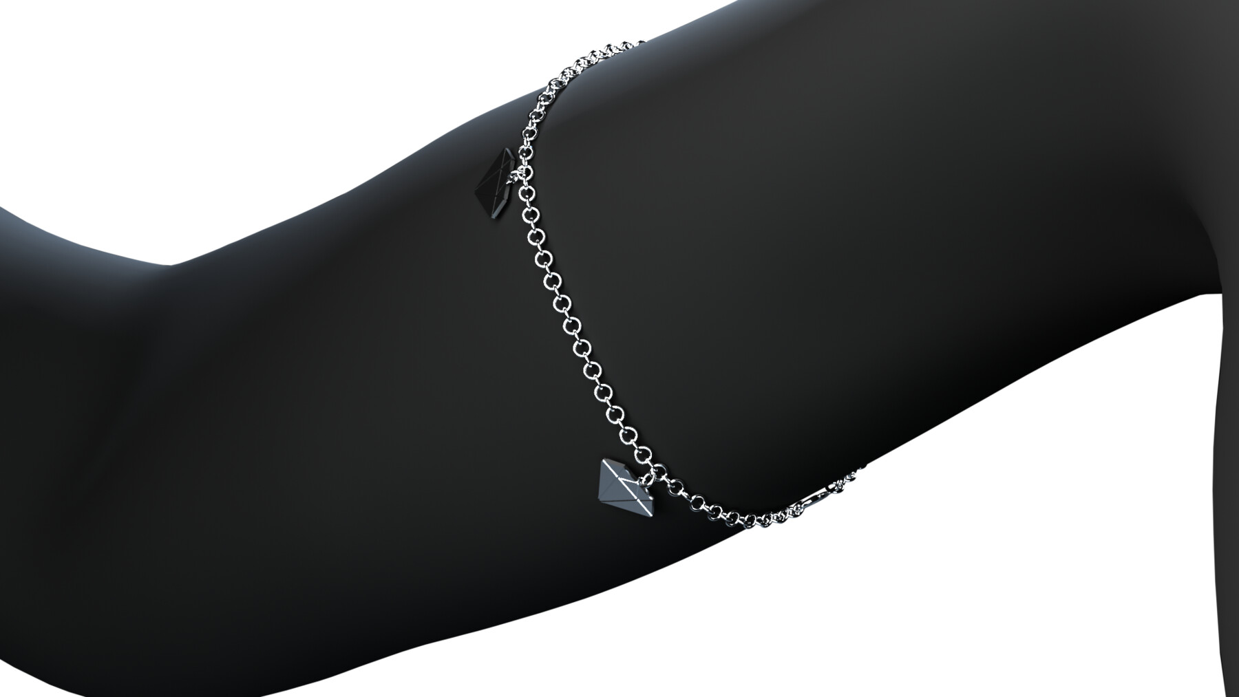 ArtStation - Silver Diamond Charm Bracelet | Game Assets