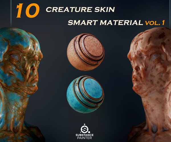 ArtStation - 10 Creature skin smart material_VOL01 | Game Assets