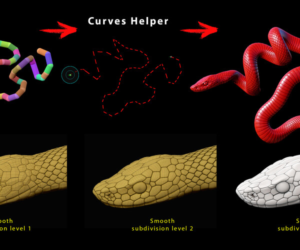 ArtStation - IMM Brush Snake V4 for Zbrush | Brushes