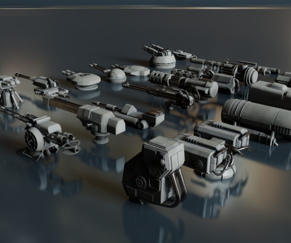 ArtStation - 25 Mounted Weapons Pack | Resources