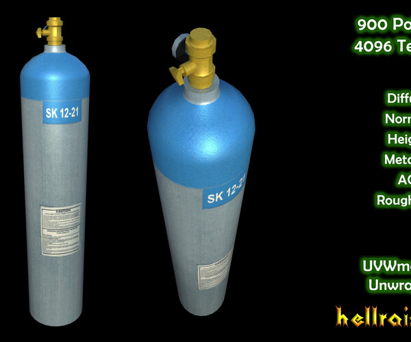 ArtStation - Oxygen Tank - PBR - Textured | Game Assets