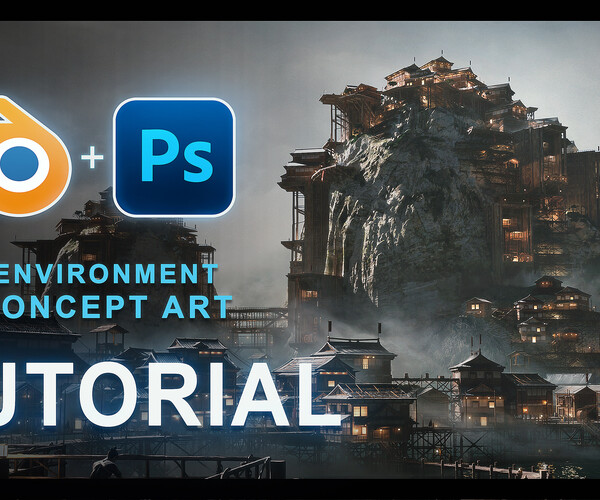 ArtStation - Environment Concept Art - Japanese Stilt City | Tutorials