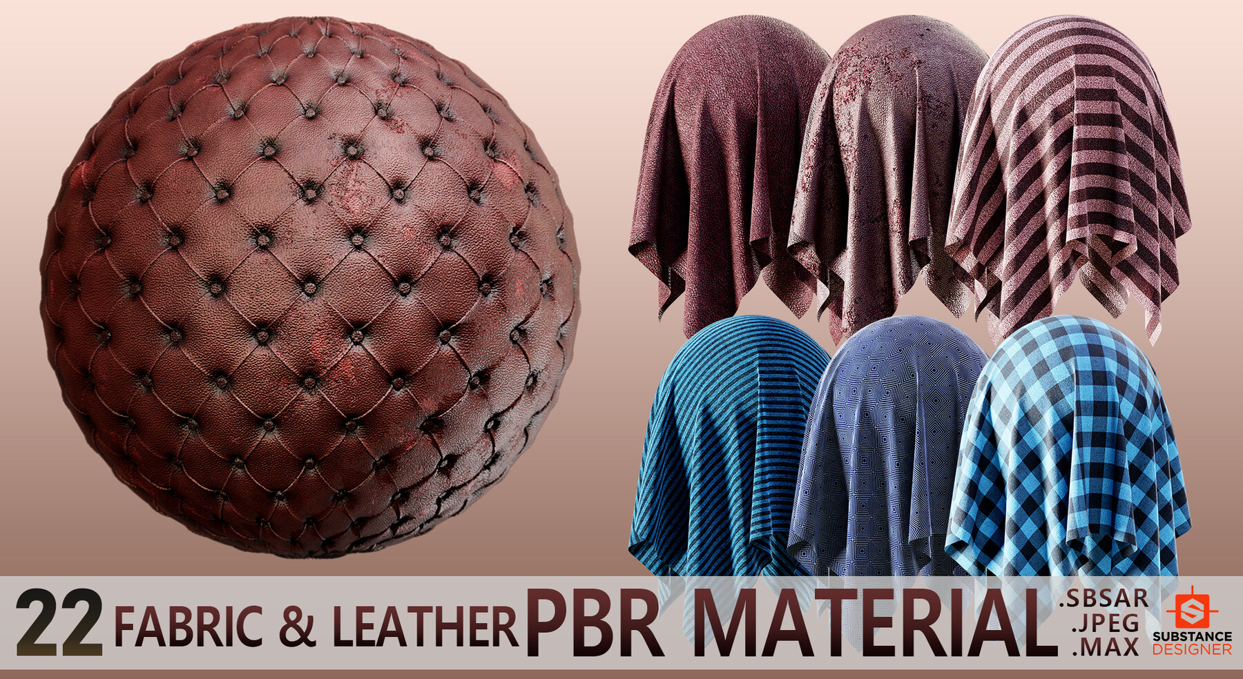 ArtStation - 22 Fabric and Leather PBR Material | Resources