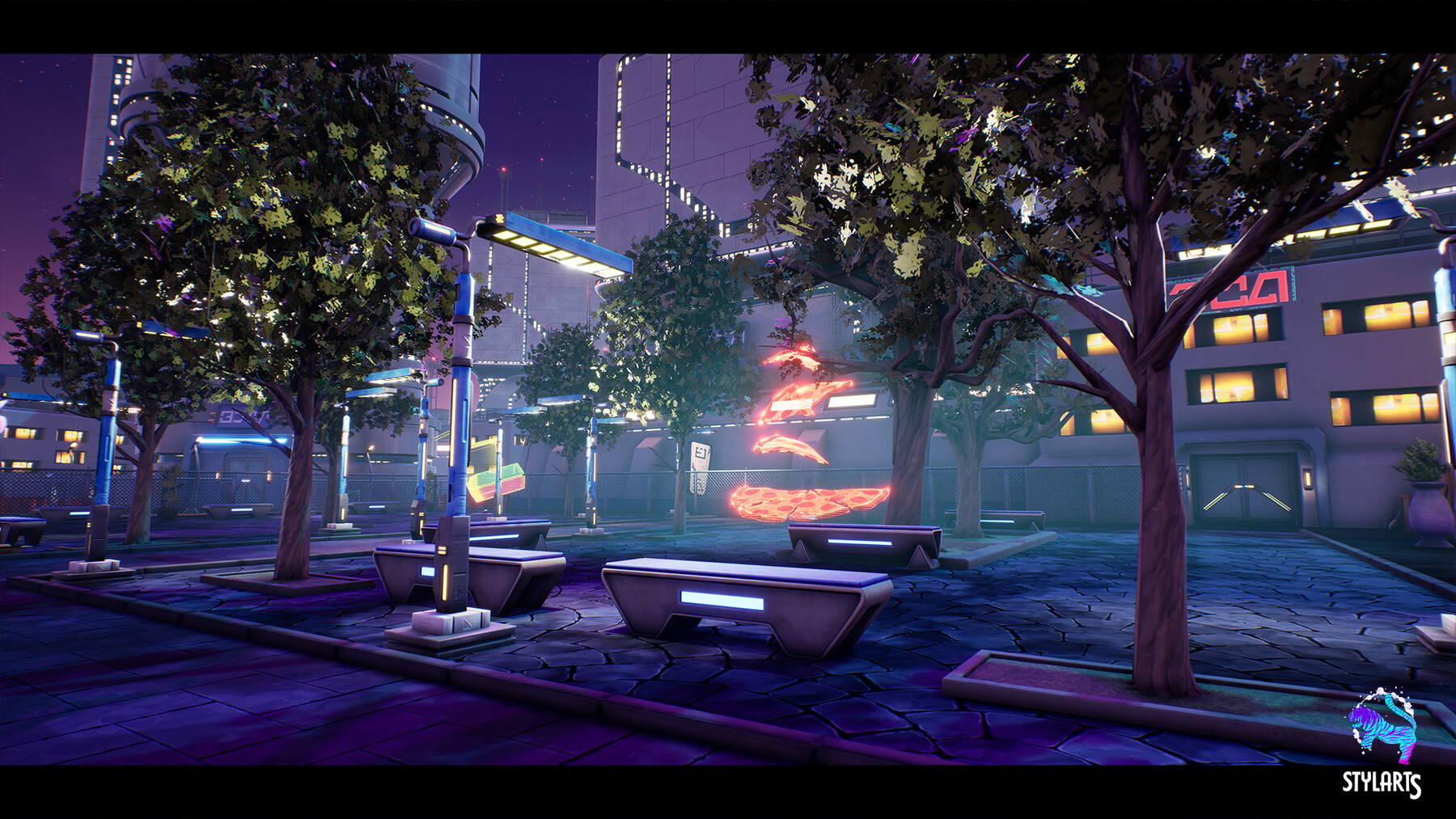 ArtStation - Modular Stylized Cyberpunk Street | Game Assets