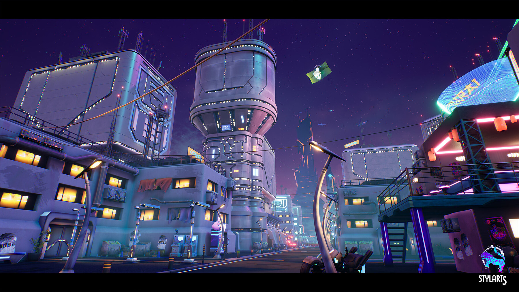 ArtStation - Modular Stylized Cyberpunk Street | Game Assets