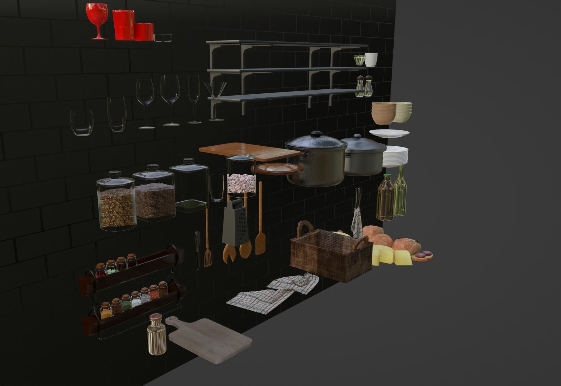 Artstation Kitchen Asset Pack Game Assets