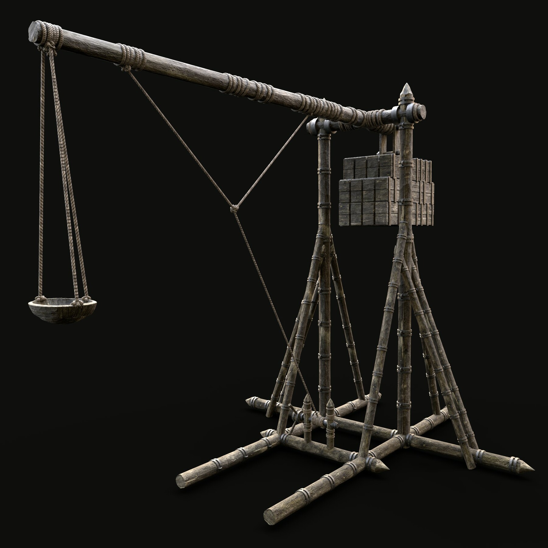 ArtStation - TREBUCHET WAR MACHINE MEDIEVAL CONSTRUCTION SIEGE ENGINE ...