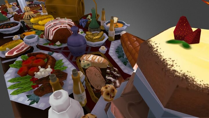 ArtStation - Fantasy Feast Food and Tableware Asset | Game Assets
