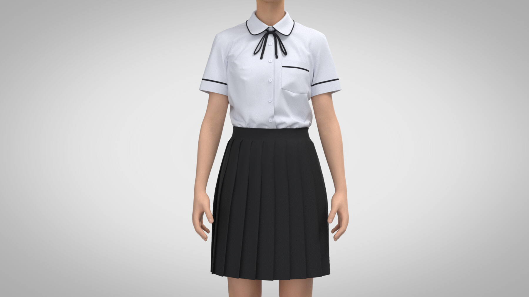 ArtStation - School Uniform Female, Marvelous Designer, Clo3D +fbx, obj ...