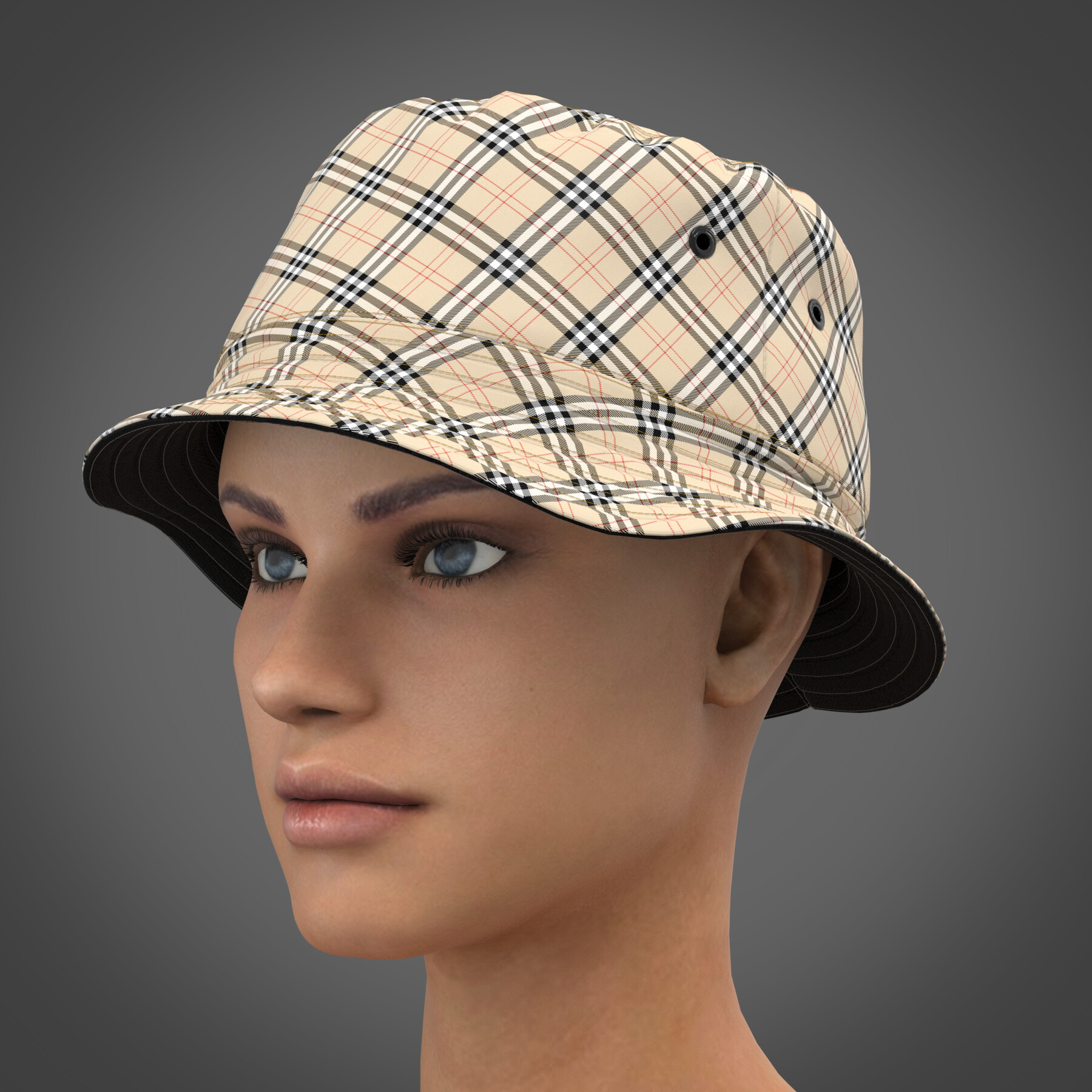 ArtStation - Burberry Style Bucket Hat | Game Assets