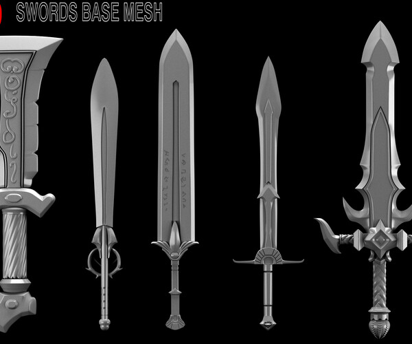 ArtStation - 50 Sword Base Mesh ( Clean Topology | Game Assets