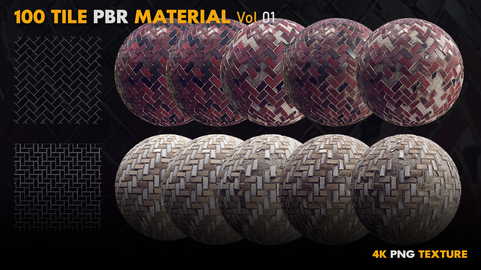 ArtStation - Tile PBR Materials |Vol 01 | Game Assets