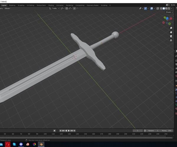 ArtStation - Blender Low-poly 3D Sword | Game Assets