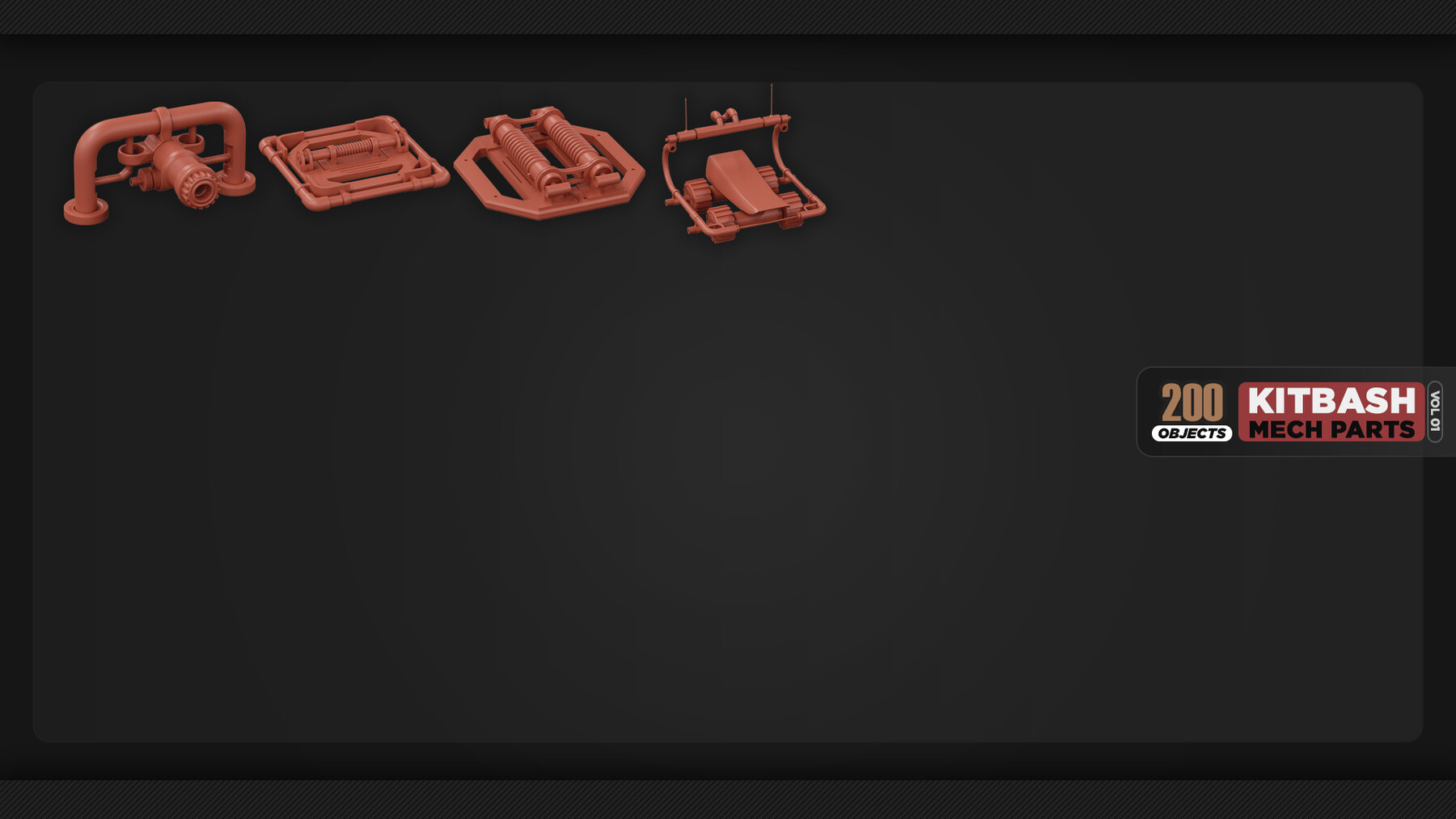 ArtStation - 200 Objects - MECH PARTS - KITBASH - VOL 01 | Resources