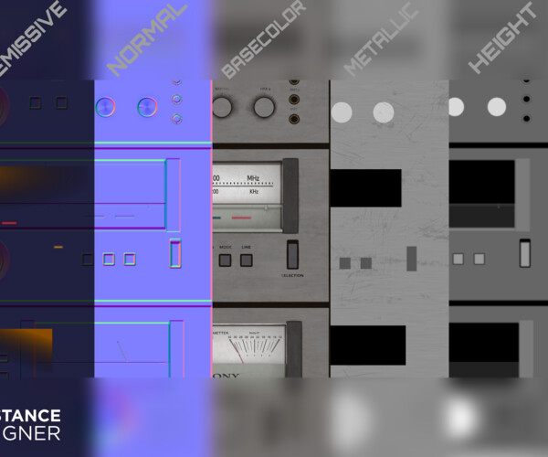 ArtStation - Stereo System Material - SBS + SBSAR + Free 2K Textures ...