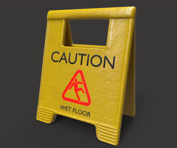 ArtStation - Wet Floor Sign | Game Assets