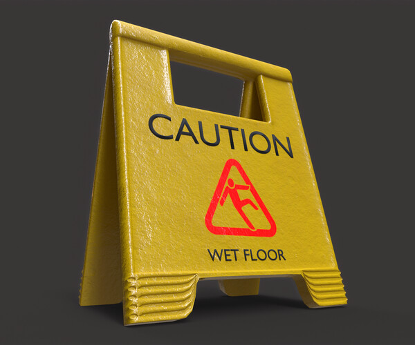 ArtStation - Wet Floor Sign | Game Assets