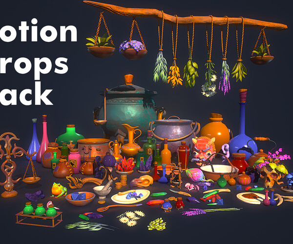 ArtStation - Potion Props Pack | Game Assets