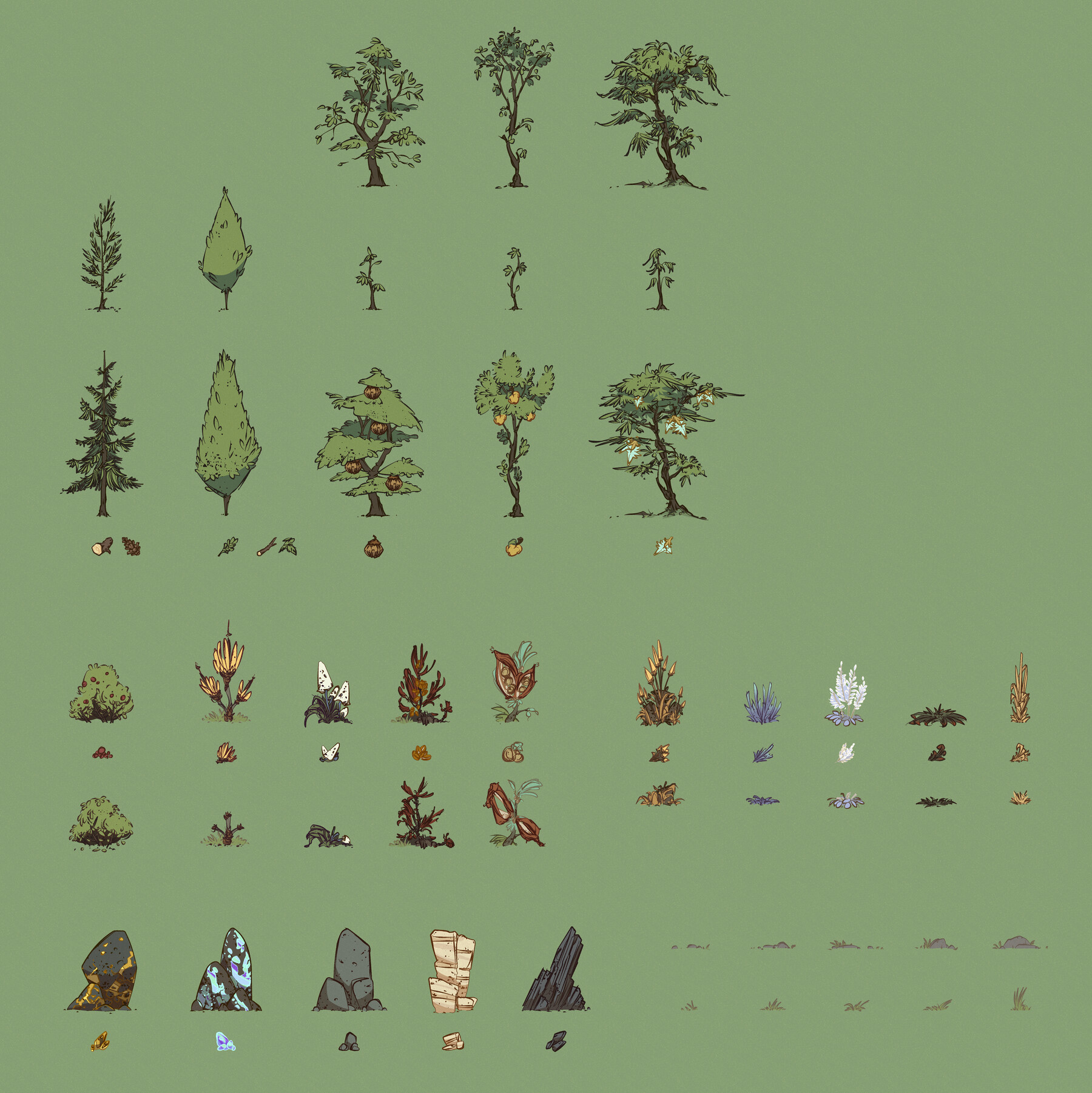 ArtStation - 2D Asset Pack – Nature 01 | Game Assets
